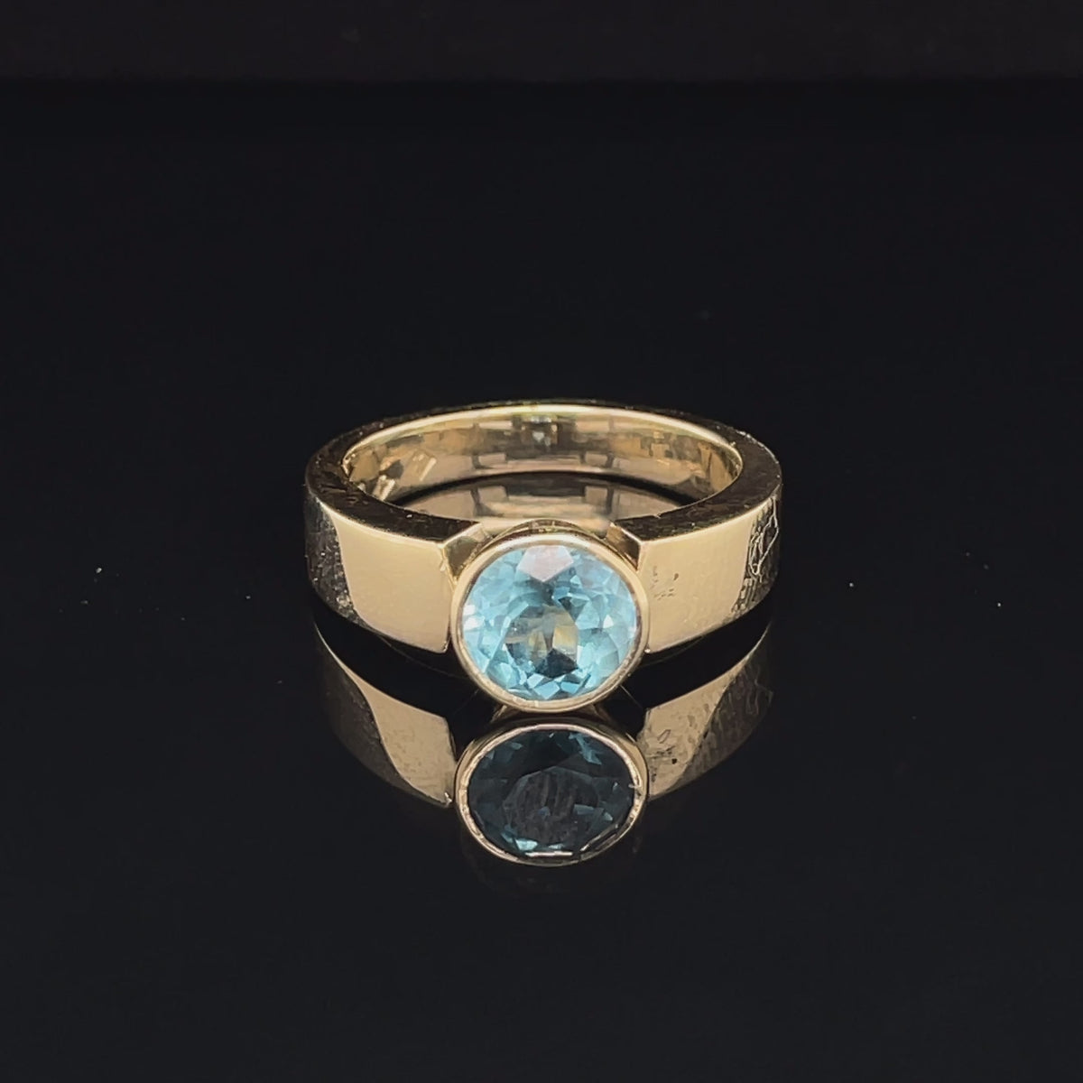 Topaz ring set in Yellow Gold – Silvermist Studio
